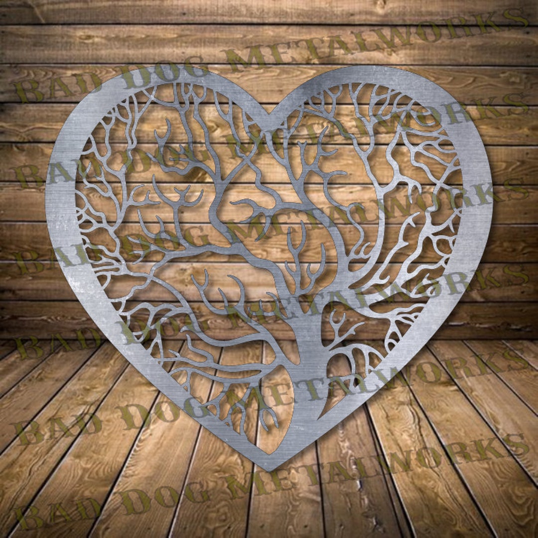 Tree Heart Svg/dxf - Bad Dog Metalworks Digital Download - Laser CNC ...