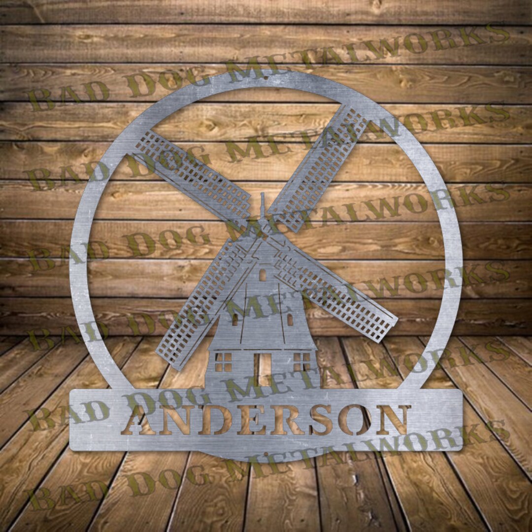 Dutch Windmill Monogram Dxf/svg - Bad Dog Metalworks Digital Download ...