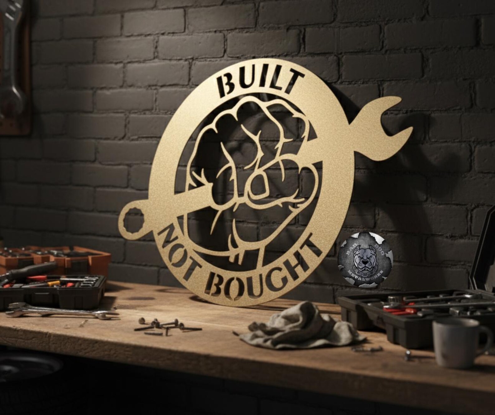 Built Not Bought/bought Not Built Metal Sign - Bad Dog Metalworks Home ...