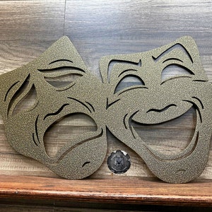 Comedy and Tragedy Masks Metal Art - Movie Theater Decor - Home Theater ...
