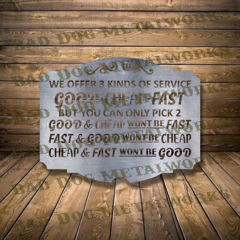 We Have 3 Kinds of Service Good Cheap Fast Dxf/svg Bad Dog - Etsy Canada