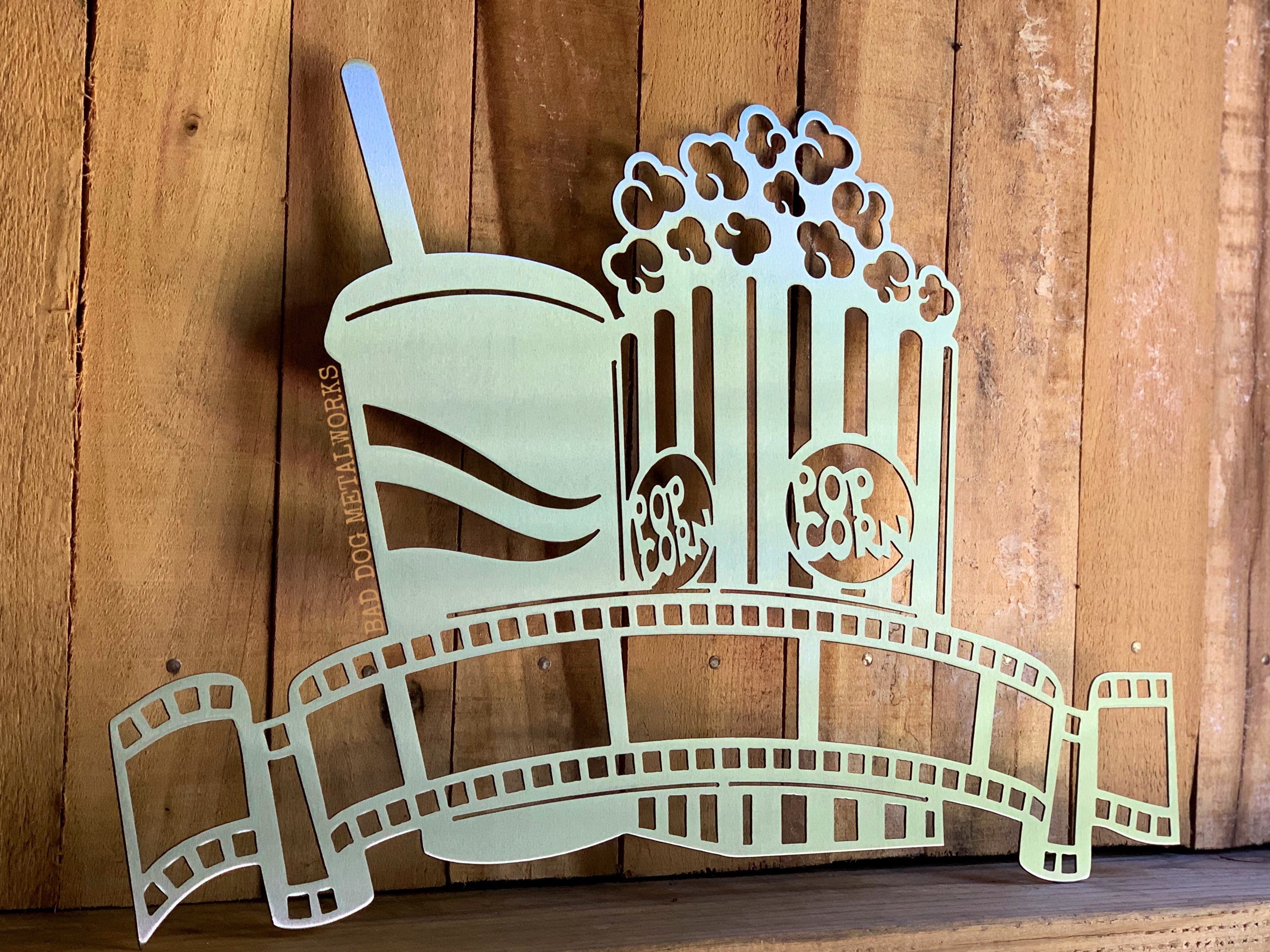 Movie and Refreshments Sign - Bad Dog Metalworks Home Decor - Home ...
