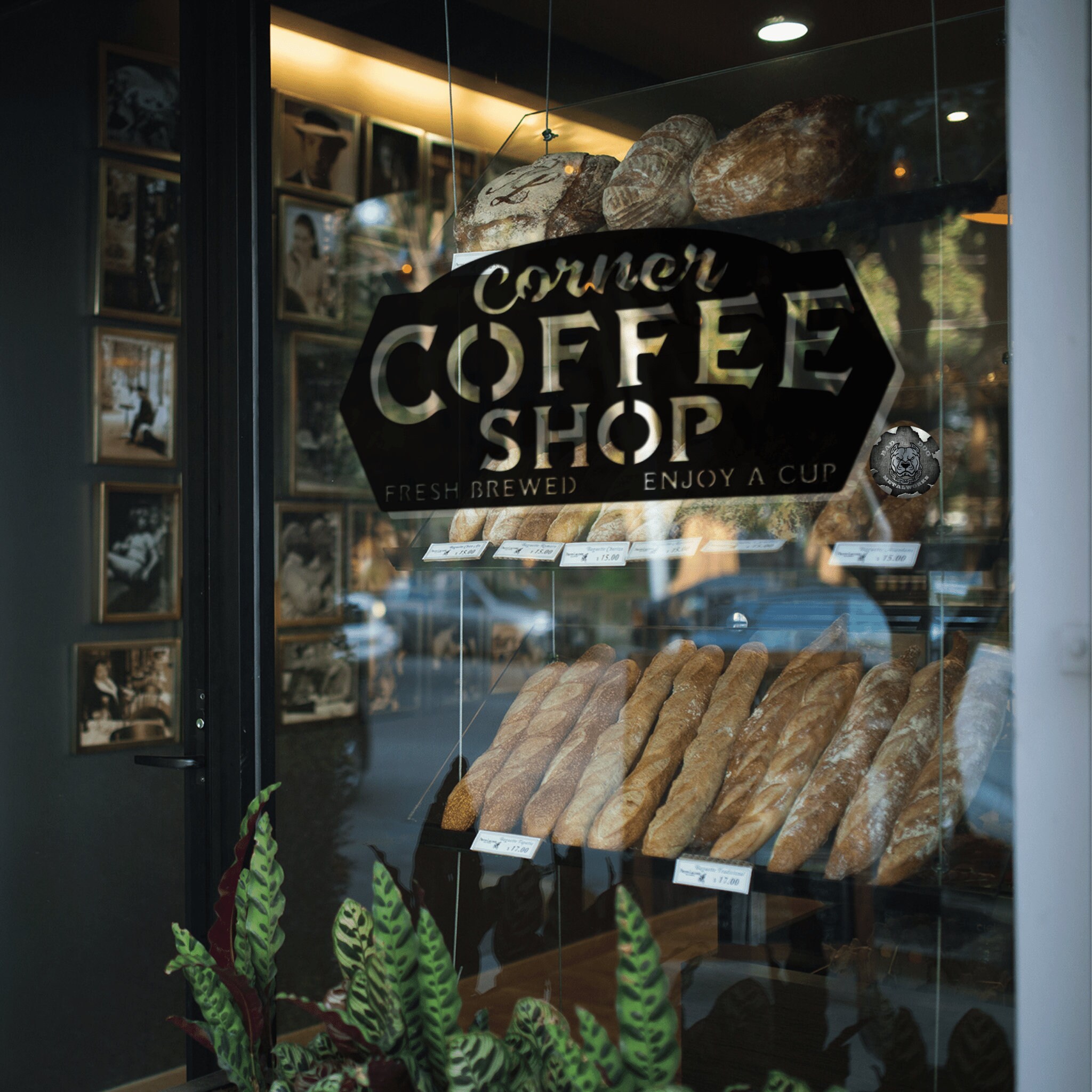 Farmhouse Corner Coffee Shop Sign Bad Dog Metalworks Home - Etsy