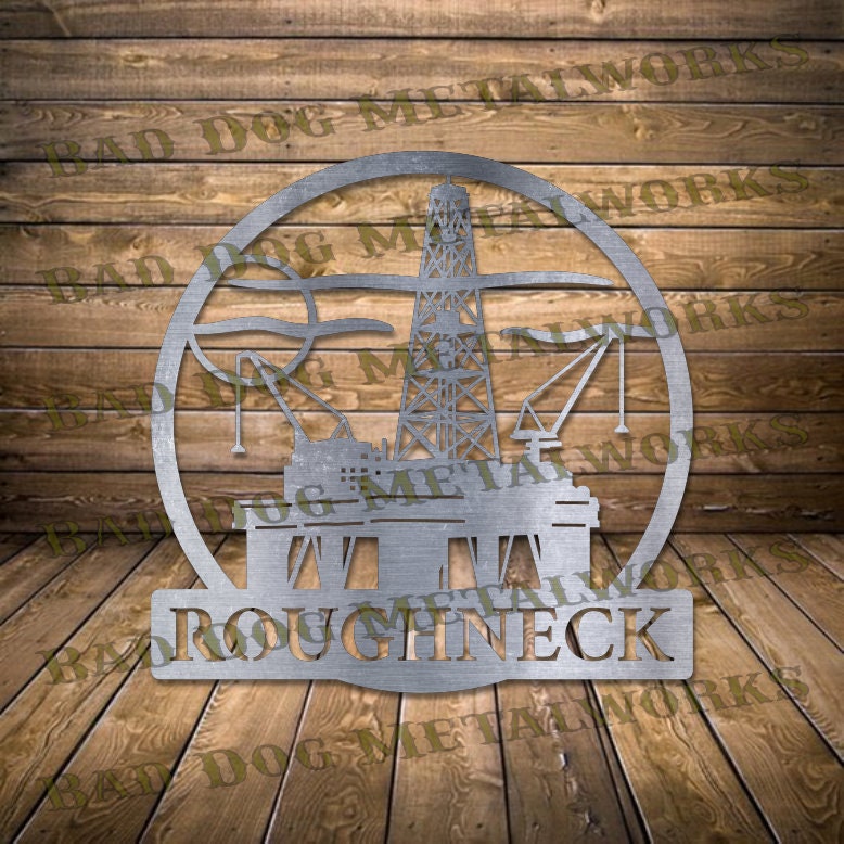 Offshore Oil Rig Monogram Dxf and Svg Bad Dog Metalworks - Etsy