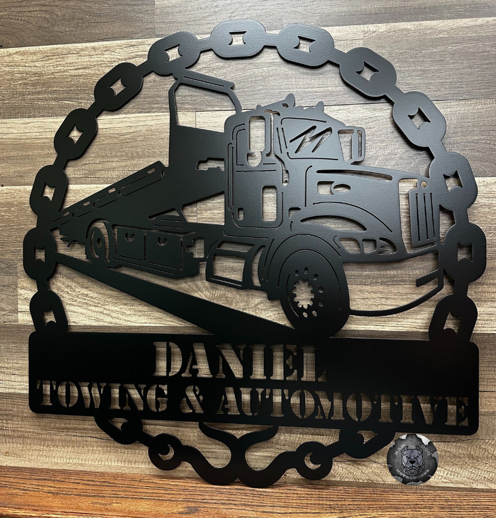 Rollback Tow Truck Monogram - Bad Dog Metalworks Home Décor ...