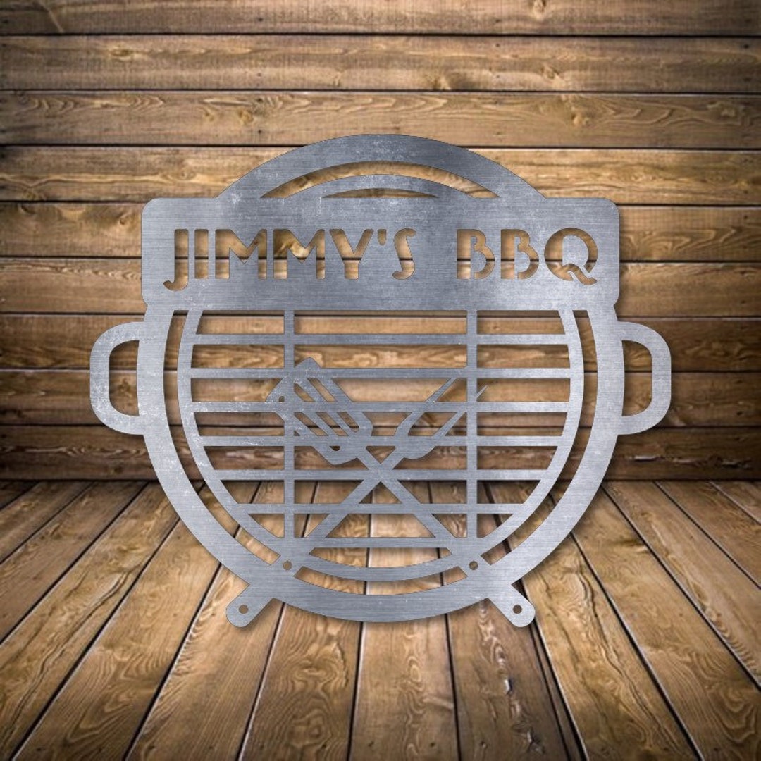 Personalized BBQ Monogram Metal Sign Bad Dog Metalworks - Etsy