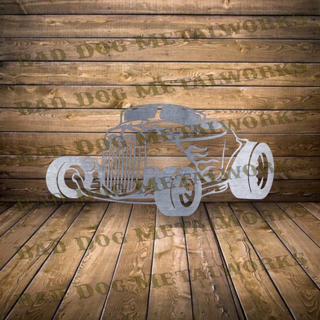 Flaming Hot Rod Dxf/svg - Bad Dog Metalworks Digital Download - Laser ...