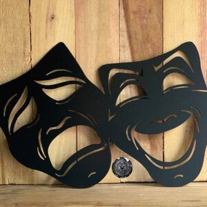 Comedy and Tragedy Masks Metal Art - Movie Theater Decor - Home Theater ...