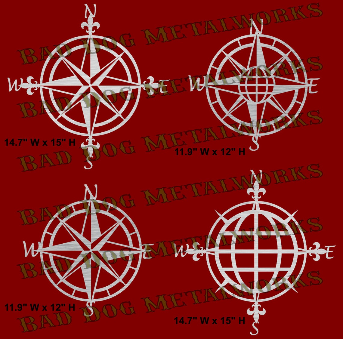 Nautical Compass Rose Set Svg Dxf East West North | Etsy