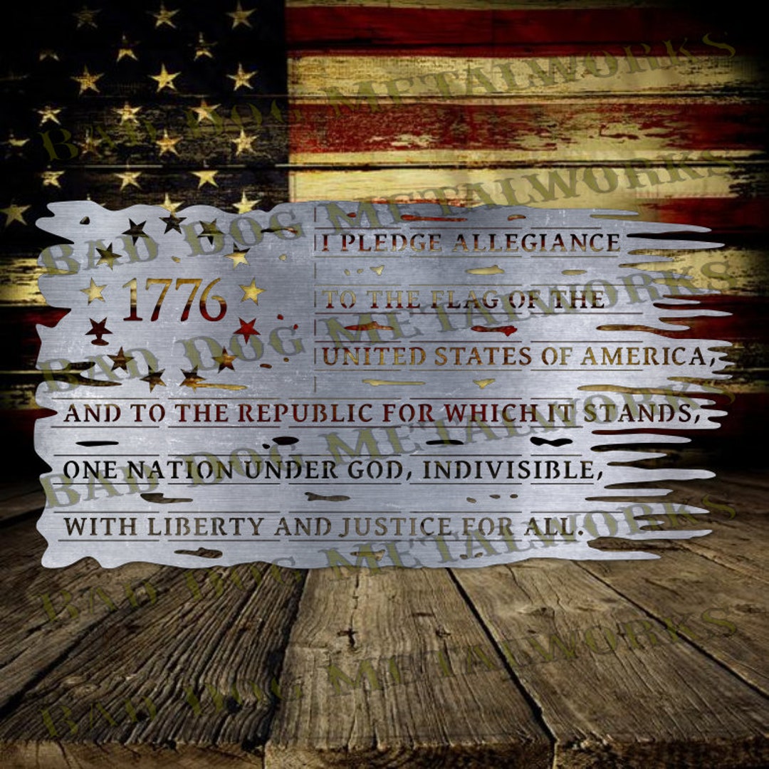 Betsy Ross Tattered Pledge Flag Dxf Svg Bad Dog Metalworks Digital ...