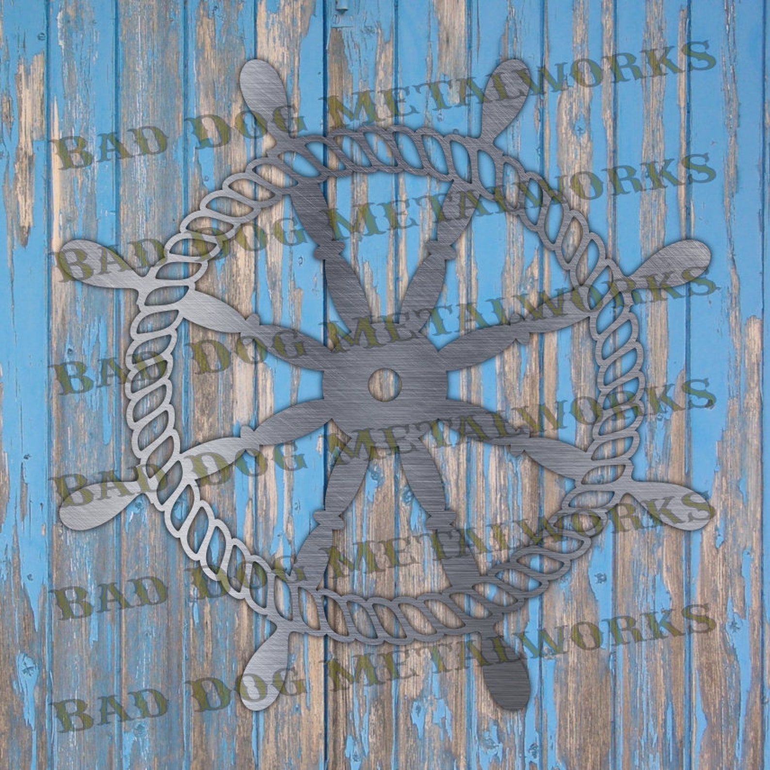 Ship Wheel Svg/dxf - Boat Helm Dxf - Bad Dog Metalworks Digital ...