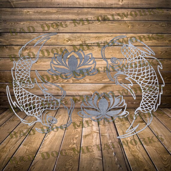 Koi Fish Svg/dxf Bad Dog Metalworks Digital Download Laser | Etsy