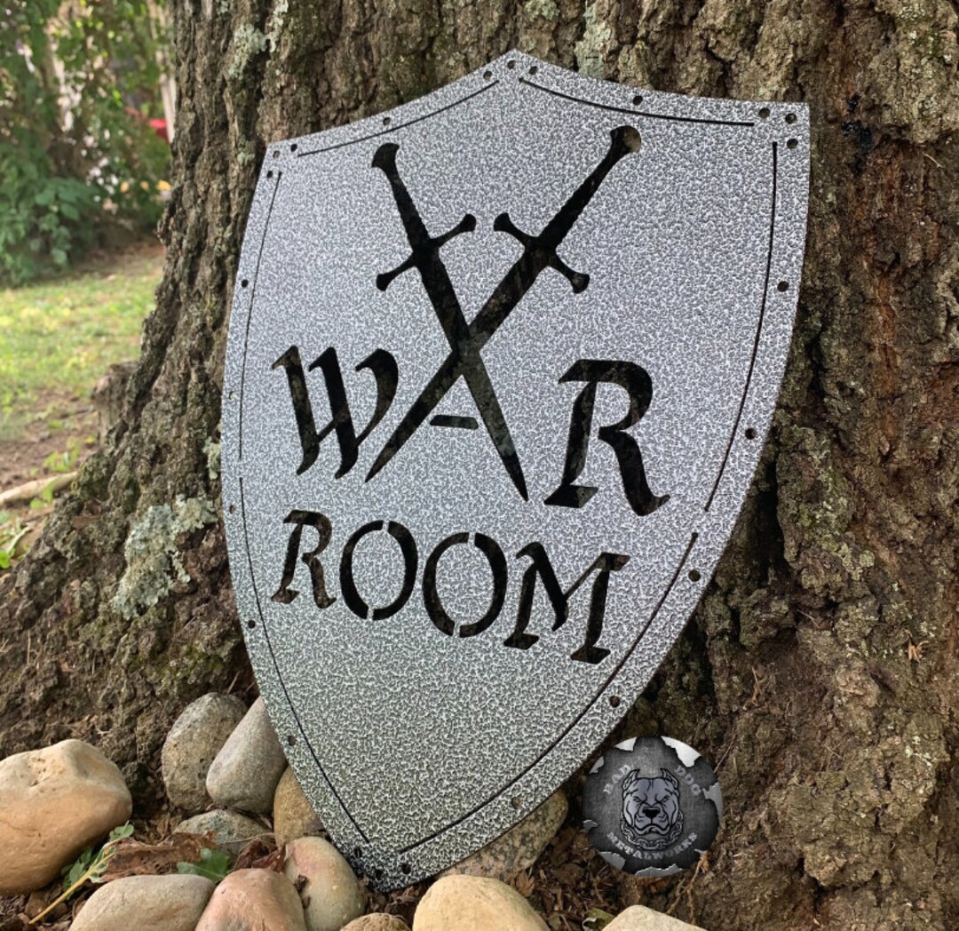 War Room Shield Metal Sign - Bad Dog Metalworks Home Décor - Office ...