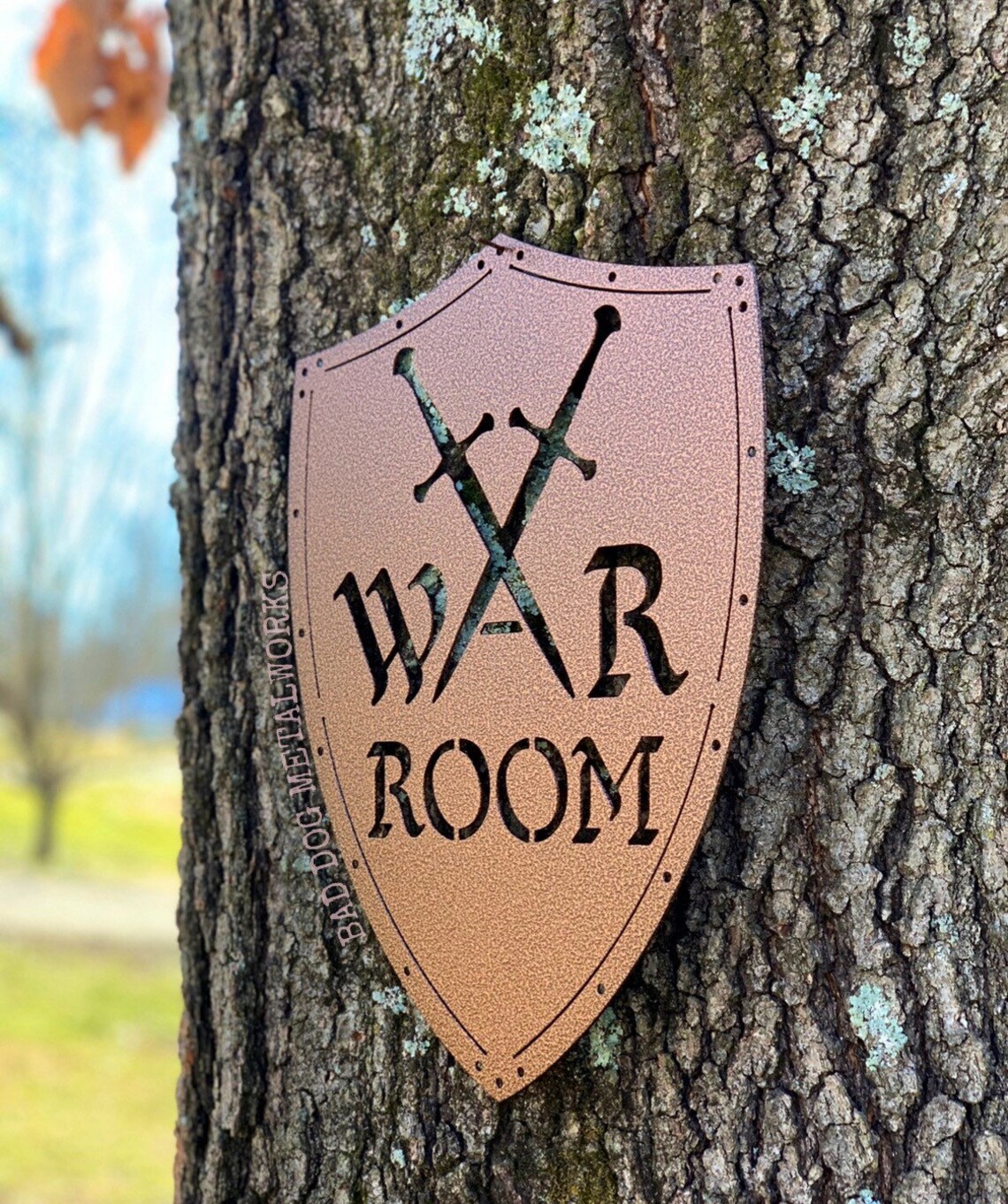 War Room Shield Metal Sign Bad Dog Metalworks Home Décor | Etsy
