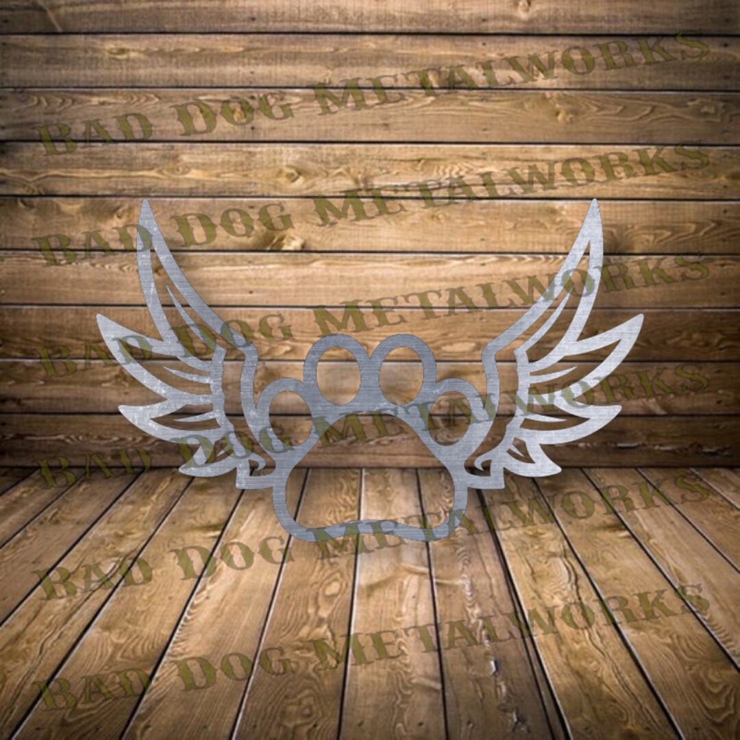 Dog Paw With Wings Dxf/svg - Bad Dog Metalworks Digital Download ...