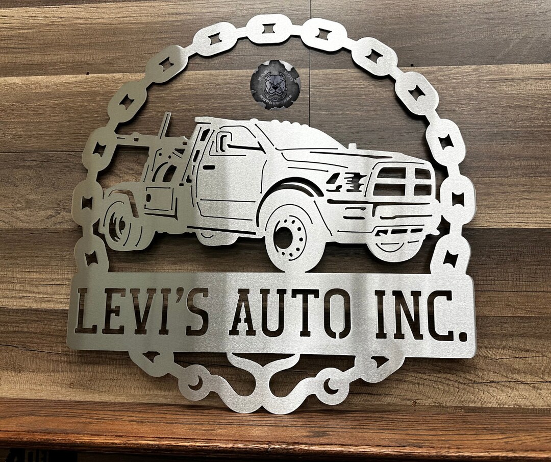 Tow Truck Monogram - Bad Dog Metalworks Home Décor - Personalized Gifts ...