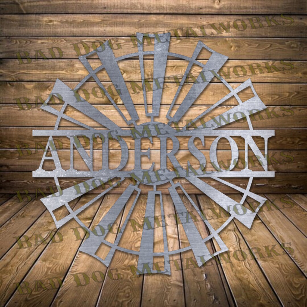 Windmill Monogram Dxf/svg - Bad Dog Metalworks Digital Download - Laser ...