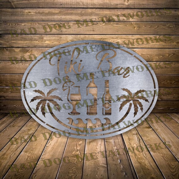 Tiki Bar Dxf/svg Bad Dog Metalworks Digital Download Laser - Etsy