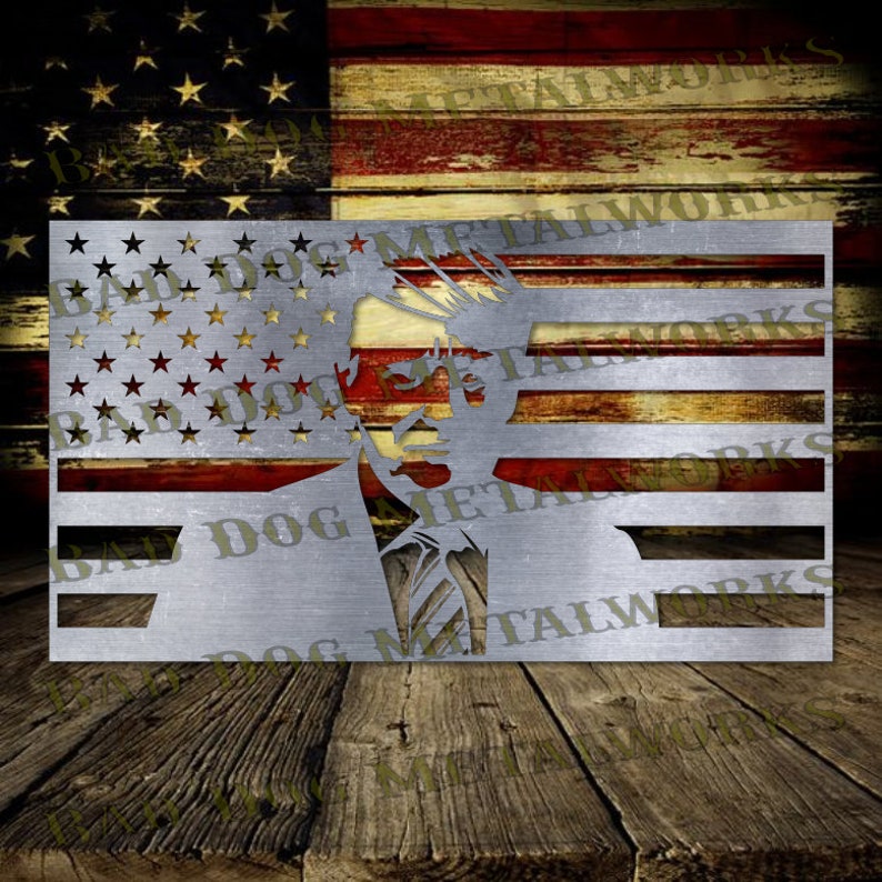 Donald Trump Flag Dxf/svg - Bad Dog Metalworks Digital Download - Laser ...