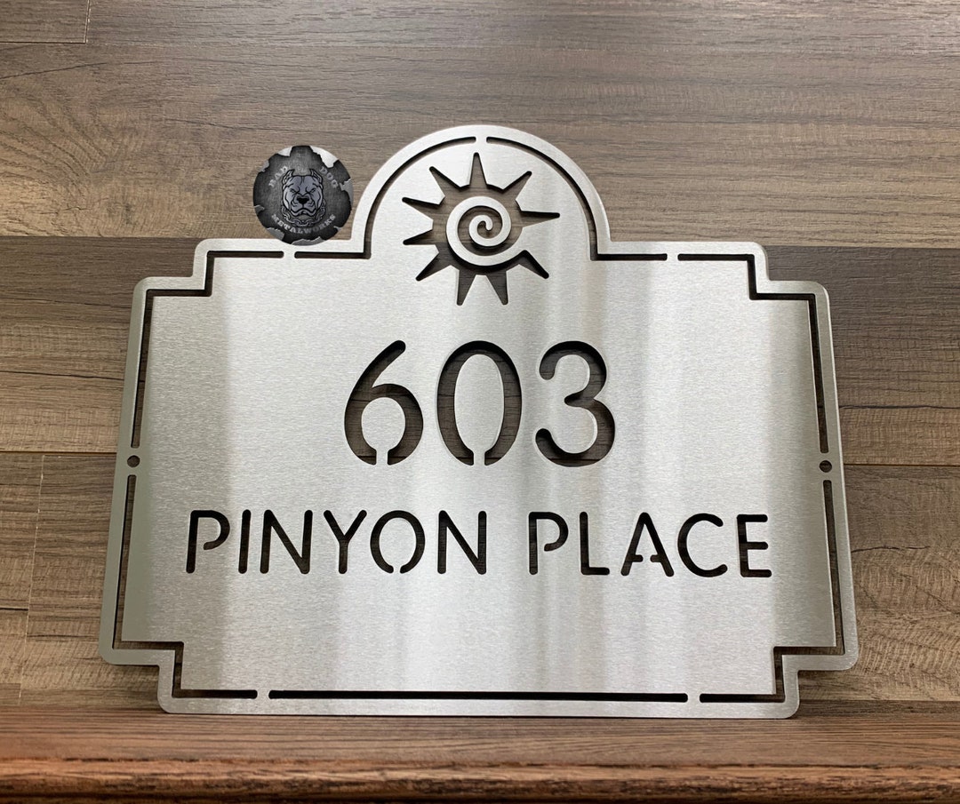 Southwestern Address Plaque Personalized Sign - Bad Dog Metalworks Home ...