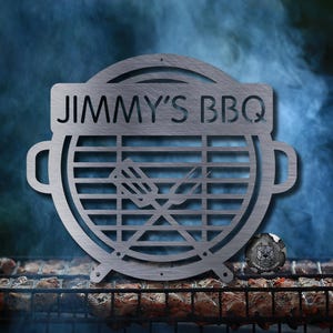 Personalized BBQ Monogram Metal Sign - Bad Dog Metalworks Home Decor ...