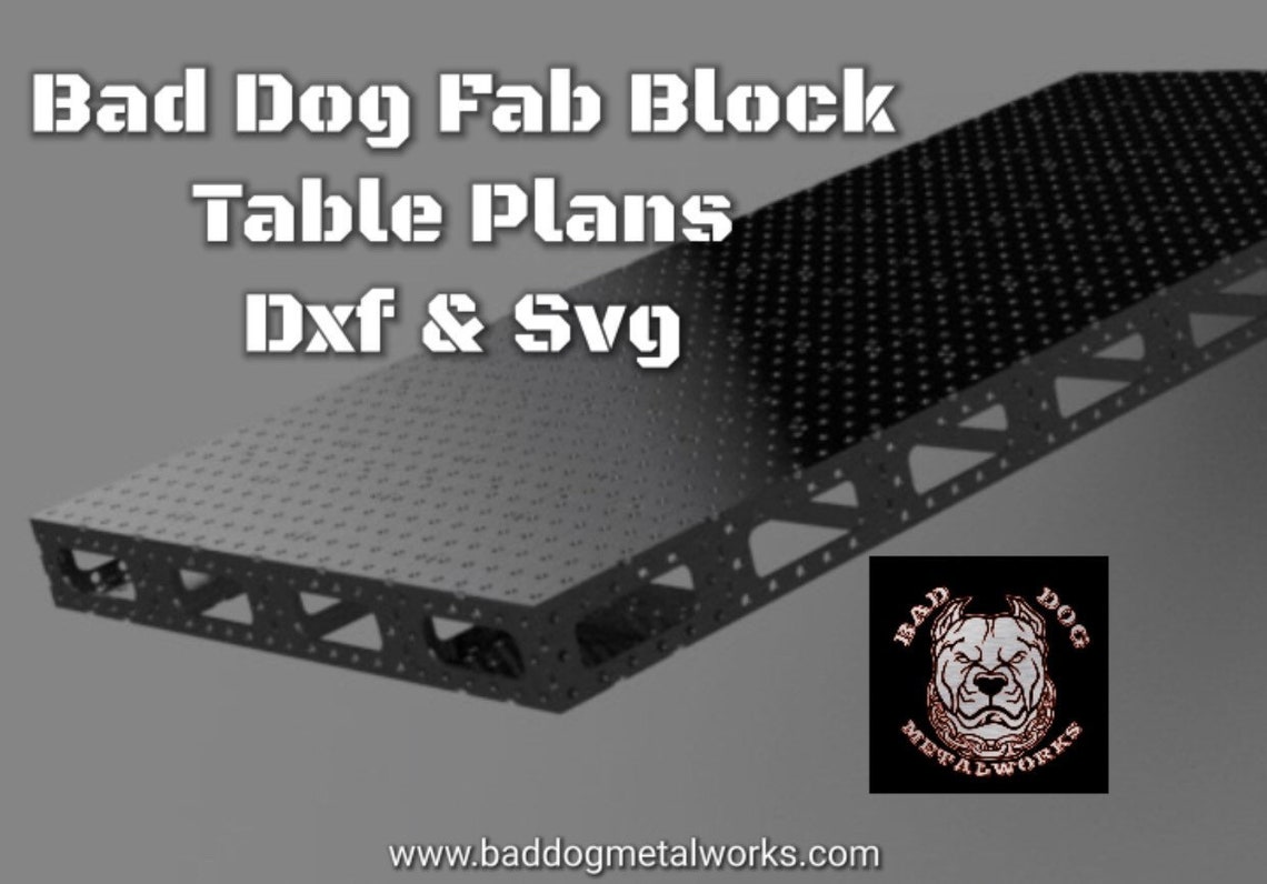 5 X 10 Bad Dog Fab Block Table - DXF - SVG - Welding Table Plans - CNC ...