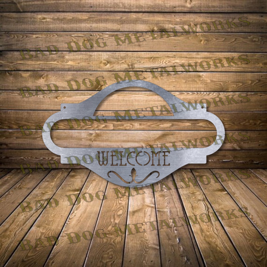 Welcome Address Plaque Svg/dxf - Bad Dog Metalworks Digital Download ...