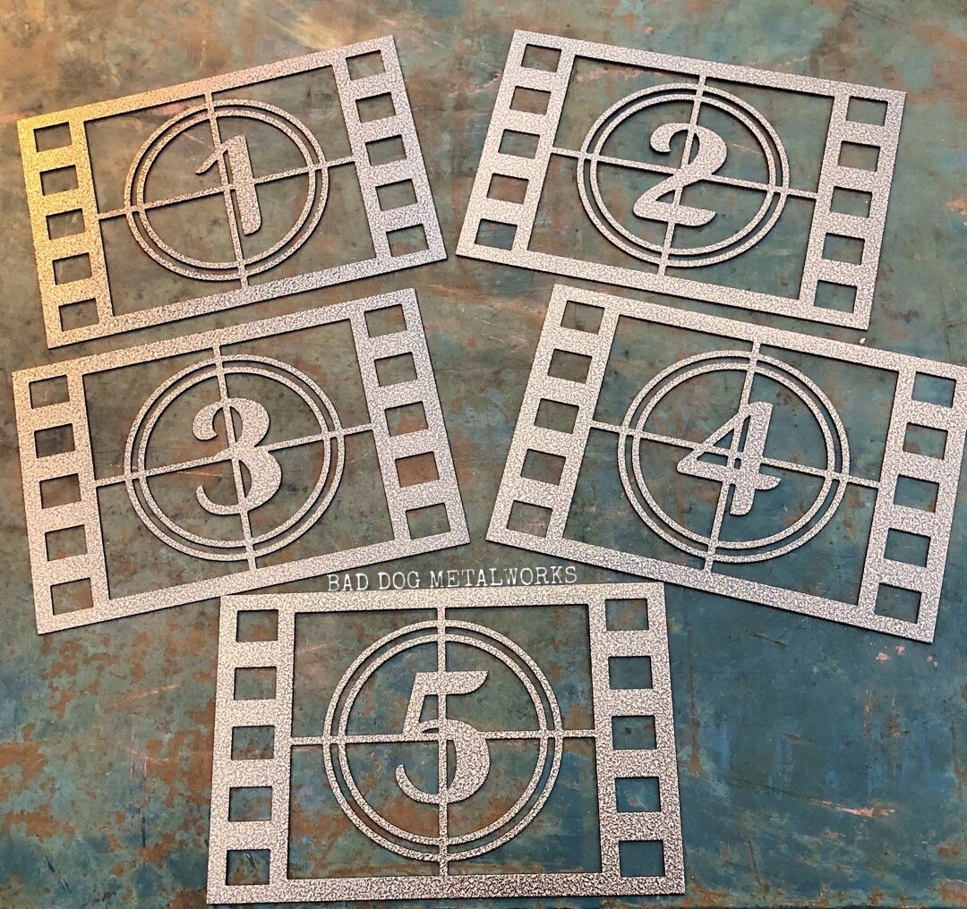 Five Piece Film Countdown Strips - Home Theater Decor - Movie Theater ...