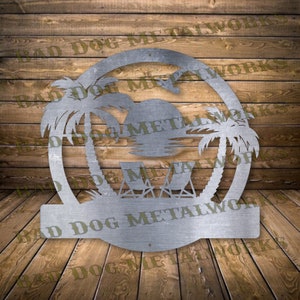 Sunset Beach Monogram Dxf and Svg Files - Bad Dog Metalworks Digital ...