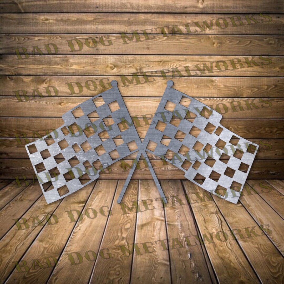 Checkered Flags DXF/SVG - Bad Dog Metalworks Digital Download - Laser ...