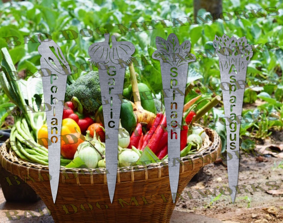 Vegetable Garden Stakes FULL SET Dxf and Svg Bad Dog - Etsy