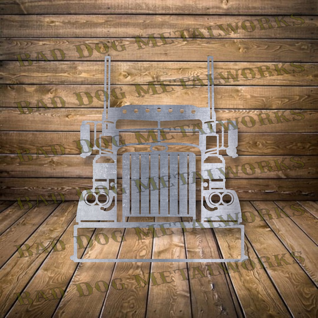 Semi Tractor Trailer Front View - Dxf/svg - Bad Dog Metalworks Digital ...