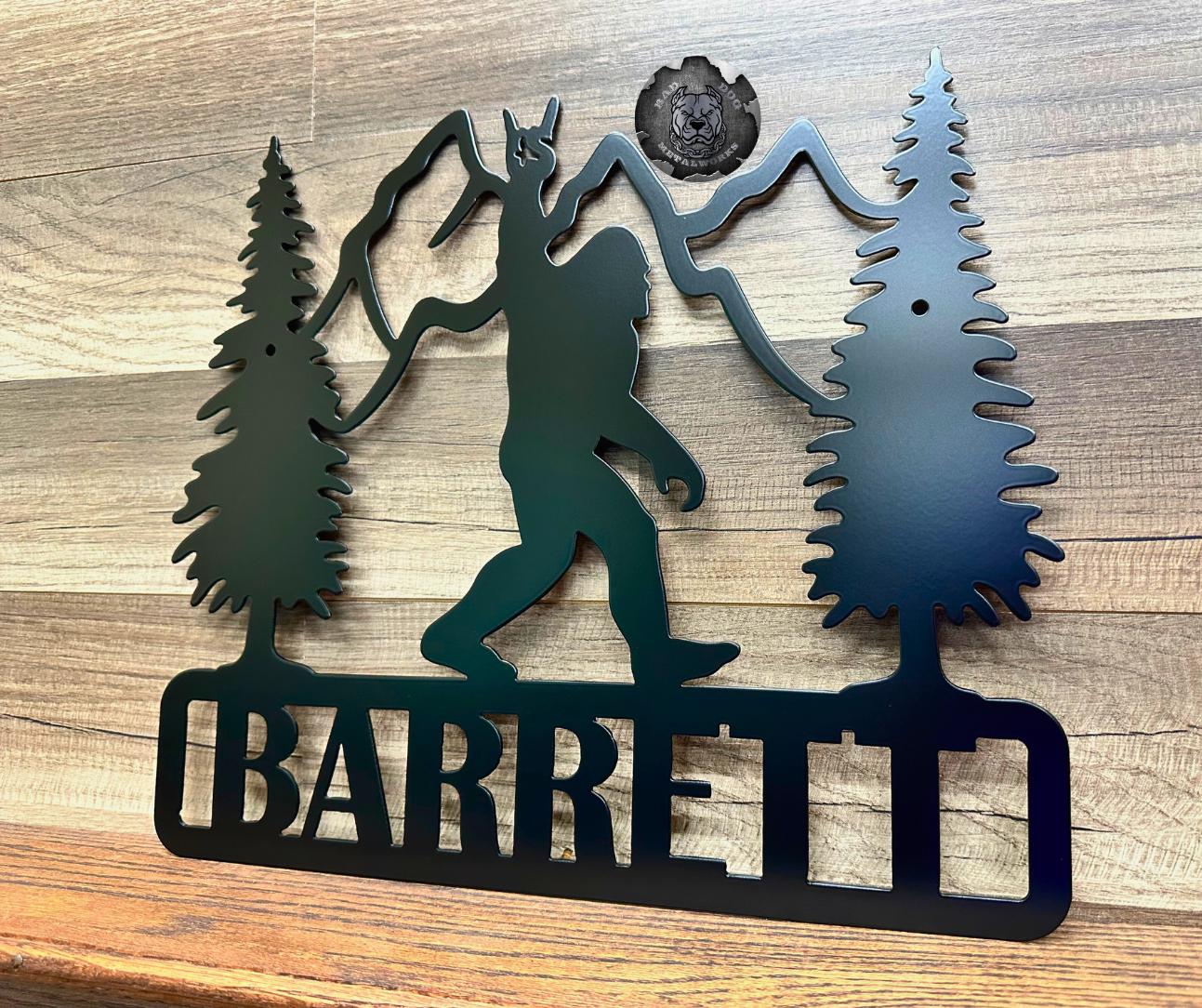 Bigfoot Name or Address Plaque Metal Sign - Bad Dog Metalworks Home ...