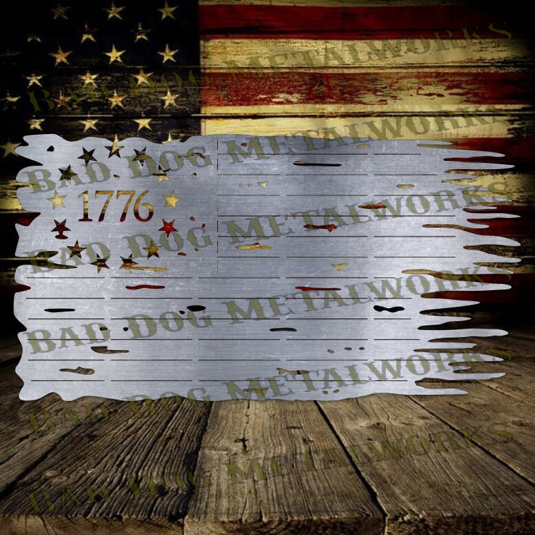 Betsy Ross Tattered Flag Dxf Svg Bad Dog Metalworks - Etsy Norway