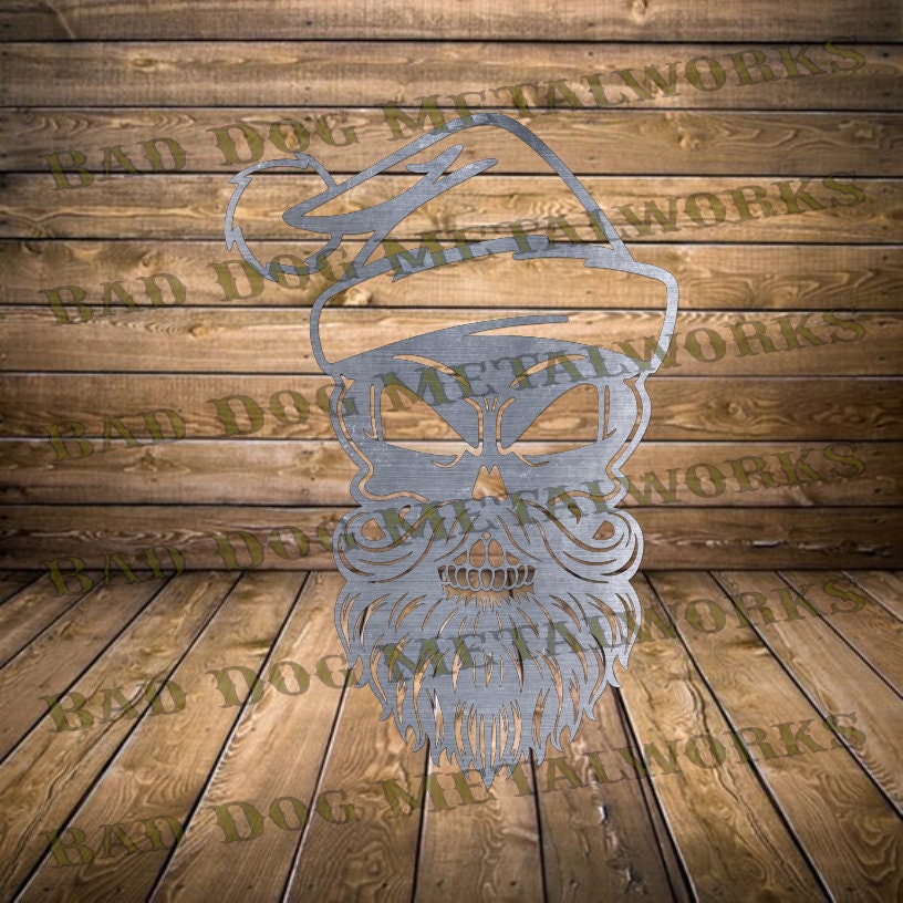 Bad Santa Skull Dxf/svg - Bad Dog Metalworks Digital Download - Laser ...