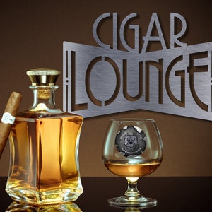 Art Deco Cigar Lounge Sign - Bad Dog Metalworks Home Decor - Man Cave ...