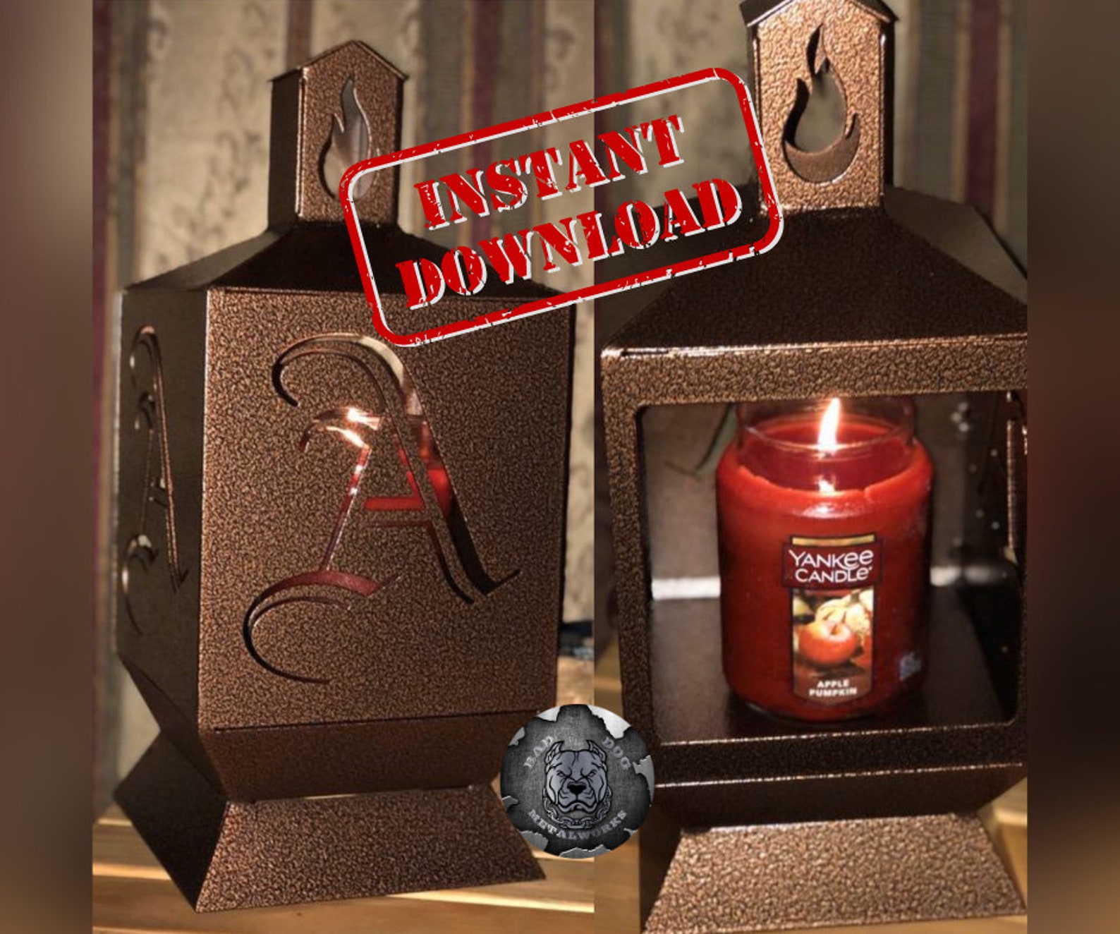 Mini Fire Pit Candle Holder Dxf/svg - Bad Dog Metalworks Digital ...