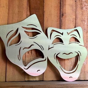 Comedy and Tragedy Masks Metal Art Movie Theater Decor - Etsy