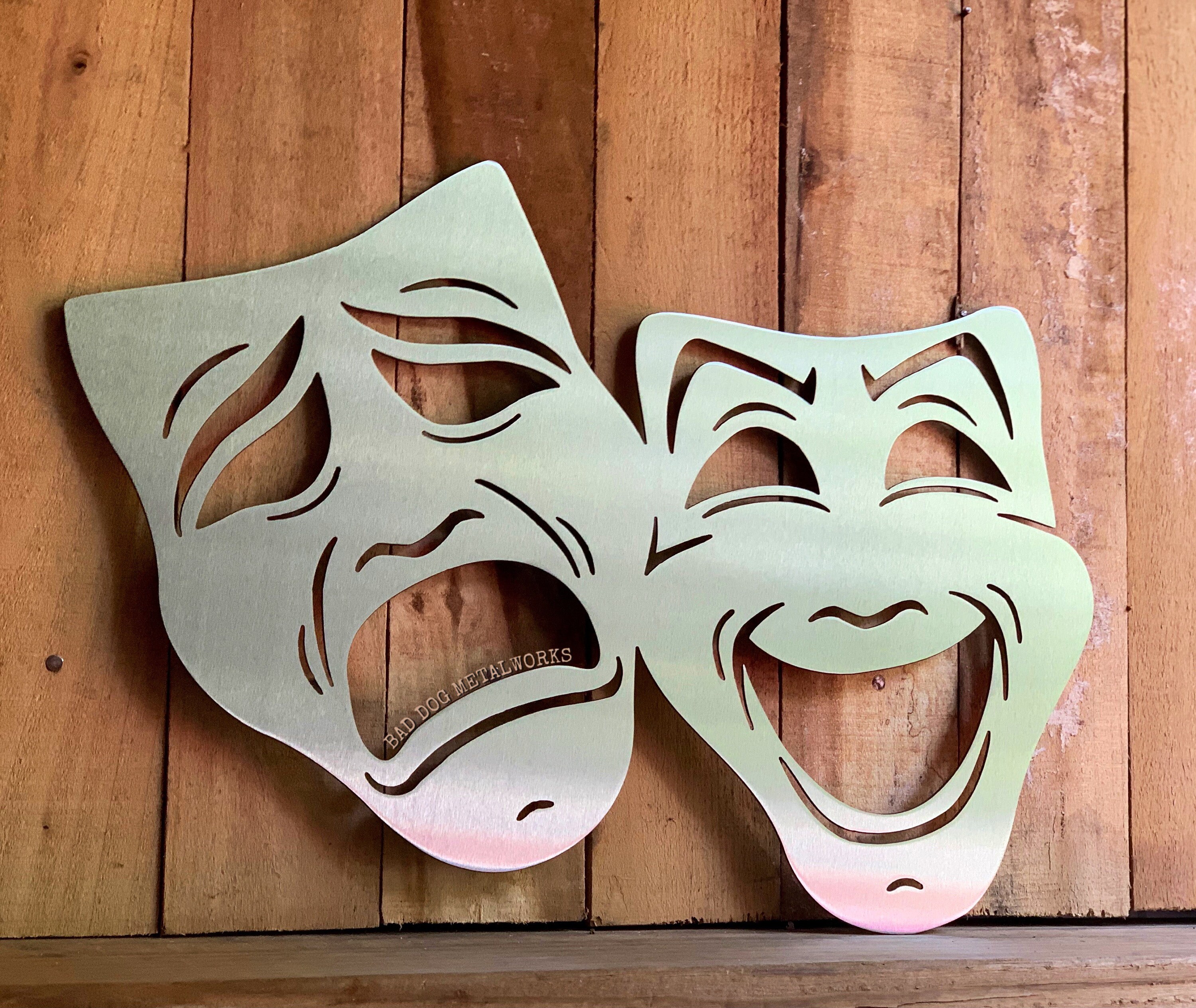Comedy and Tragedy Masks Metal Art Movie Theater Decor - Etsy