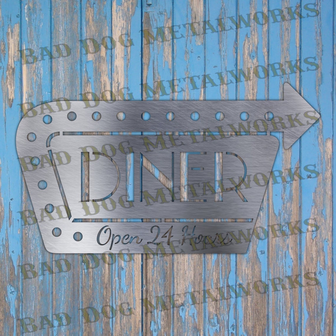 Retro Diner Open 24 Hours Dxf/svg - Bad Dog Metalworks Digital Download ...