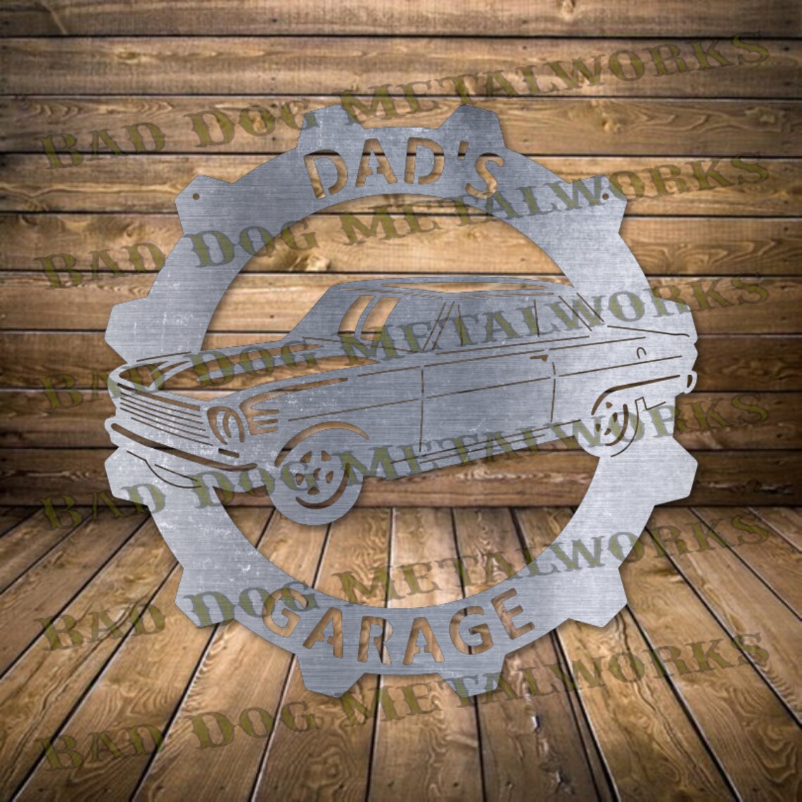 Chevy Nova Dad's Garage Monogram Dxf/svg - Bad Dog Metalworks Digital ...