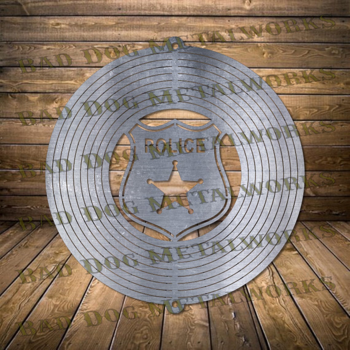 Police Badge Wind Spinner Svg Police Wind Spinner Dxf Bad | Etsy