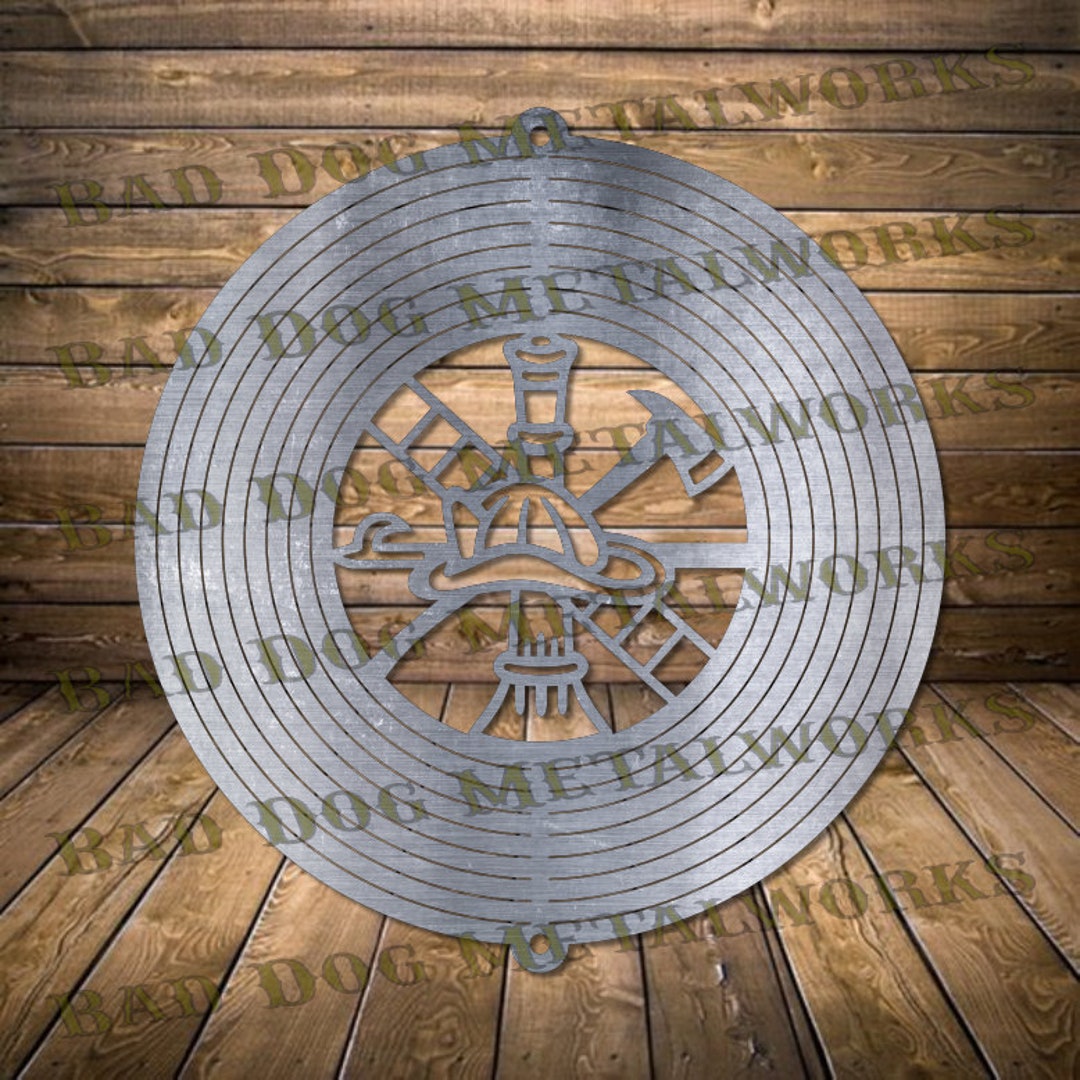 Fireman Wind Spinner Svg - Fire Fighter Wind Spinner Dxf - Bad Dog ...