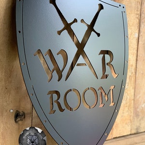 War Room Shield Metal Sign - Bad Dog Metalworks Home Décor - Office ...