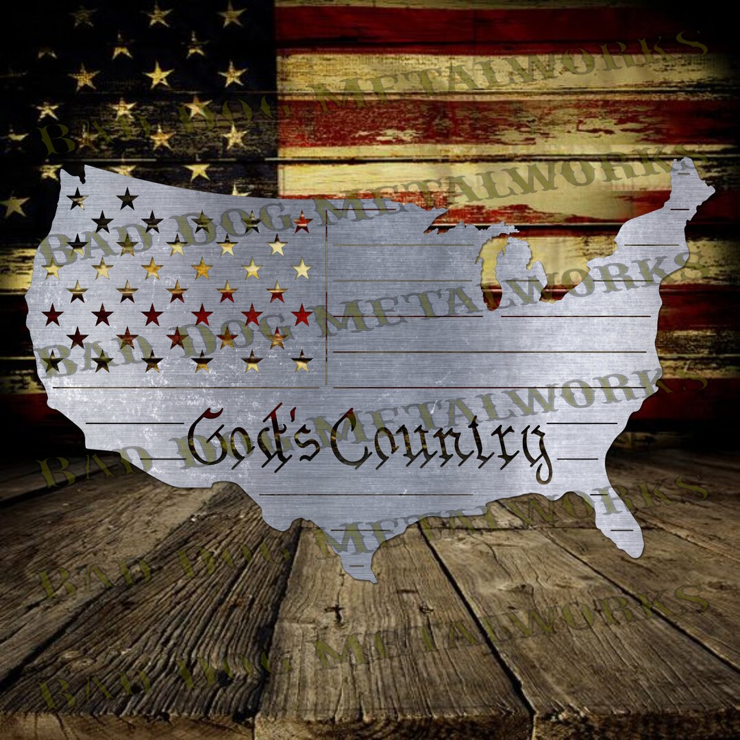God's Country US Outline Dxf/svg - Bad Dog Metalworks Digital Download ...