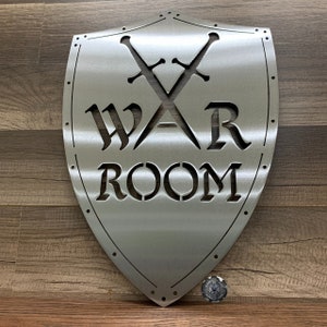 War Room Shield Metal Sign - Bad Dog Metalworks Home Décor - Office ...