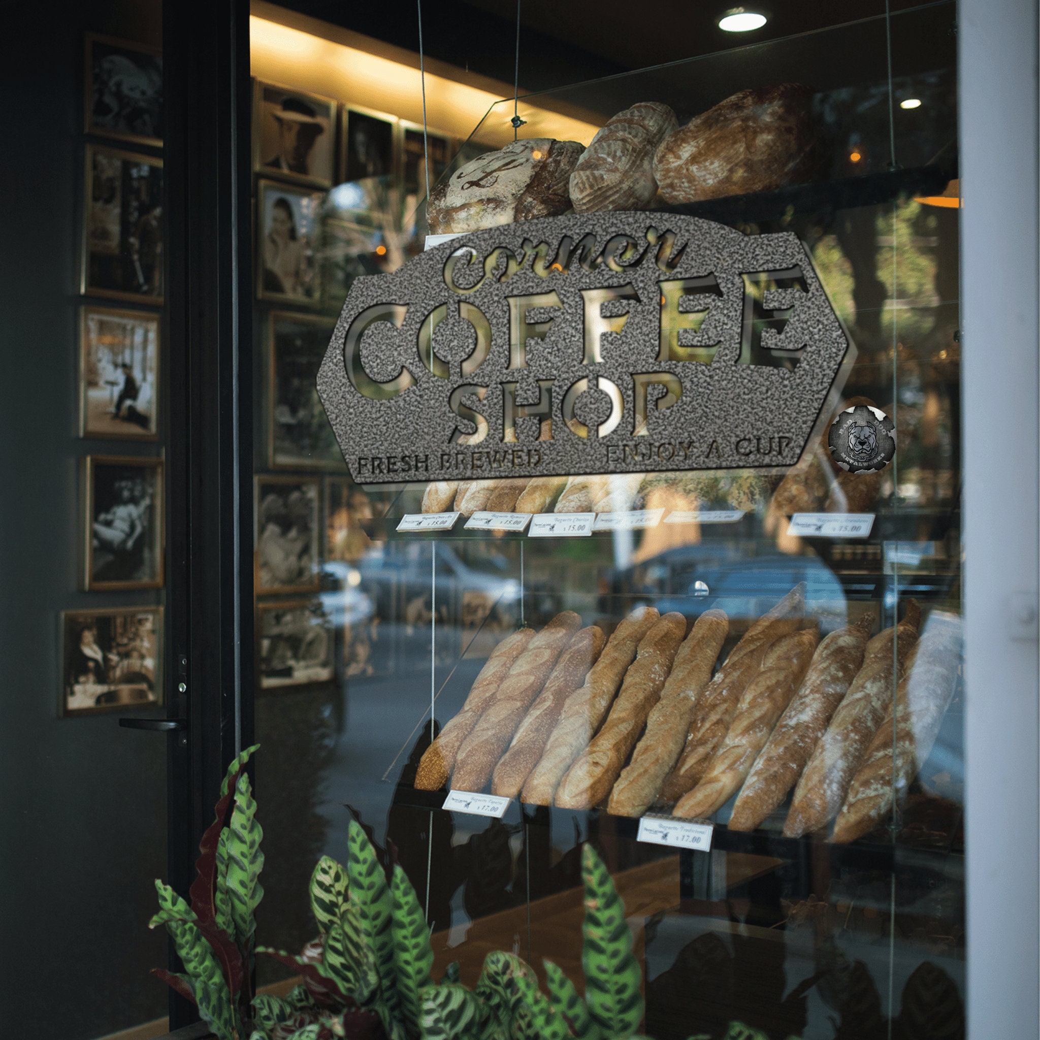 Farmhouse Corner Coffee Shop Sign Bad Dog Metalworks Home - Etsy