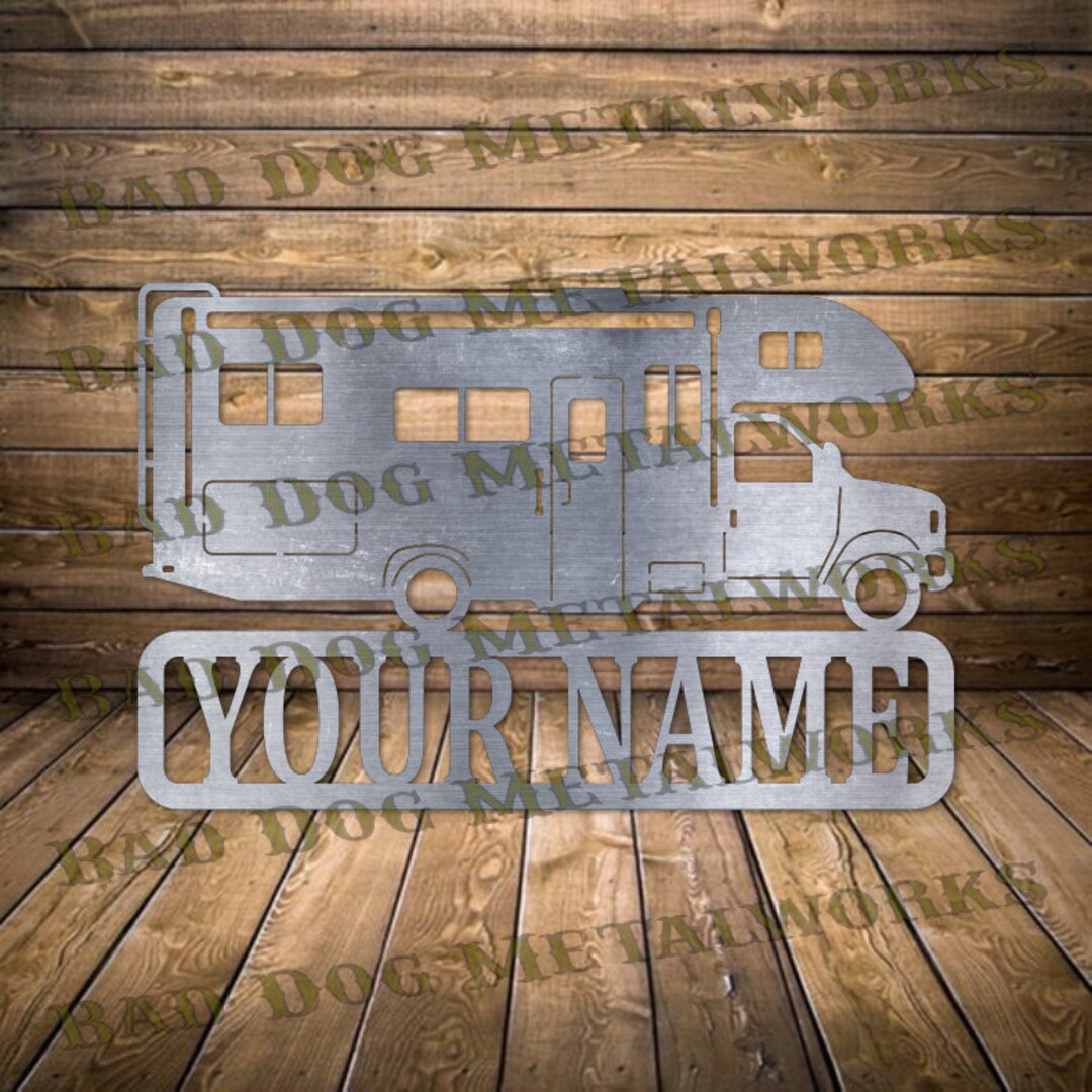 Class C Motorhome Monogram Dxf/svg - Bad Dog Metalworks - Camping Dxf ...