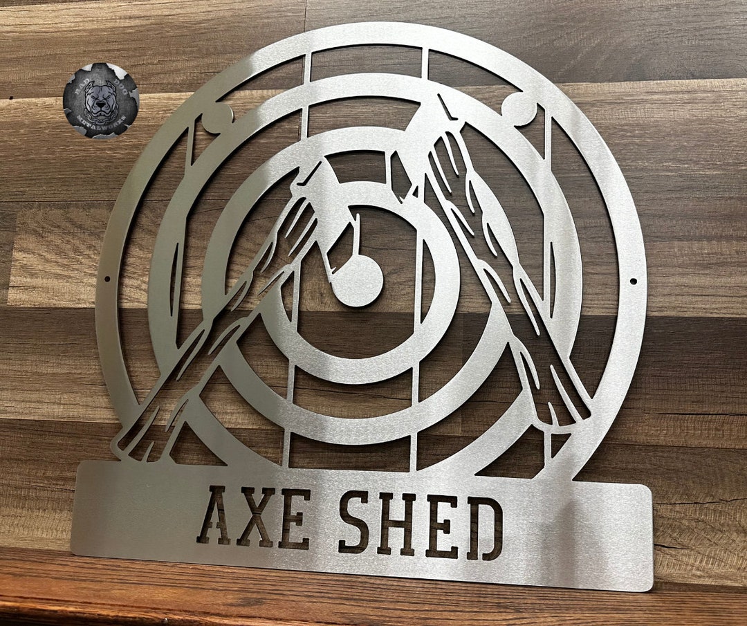 Axe Throwing Monogram Sign - Bad Dog Metalworks Home Décor ...