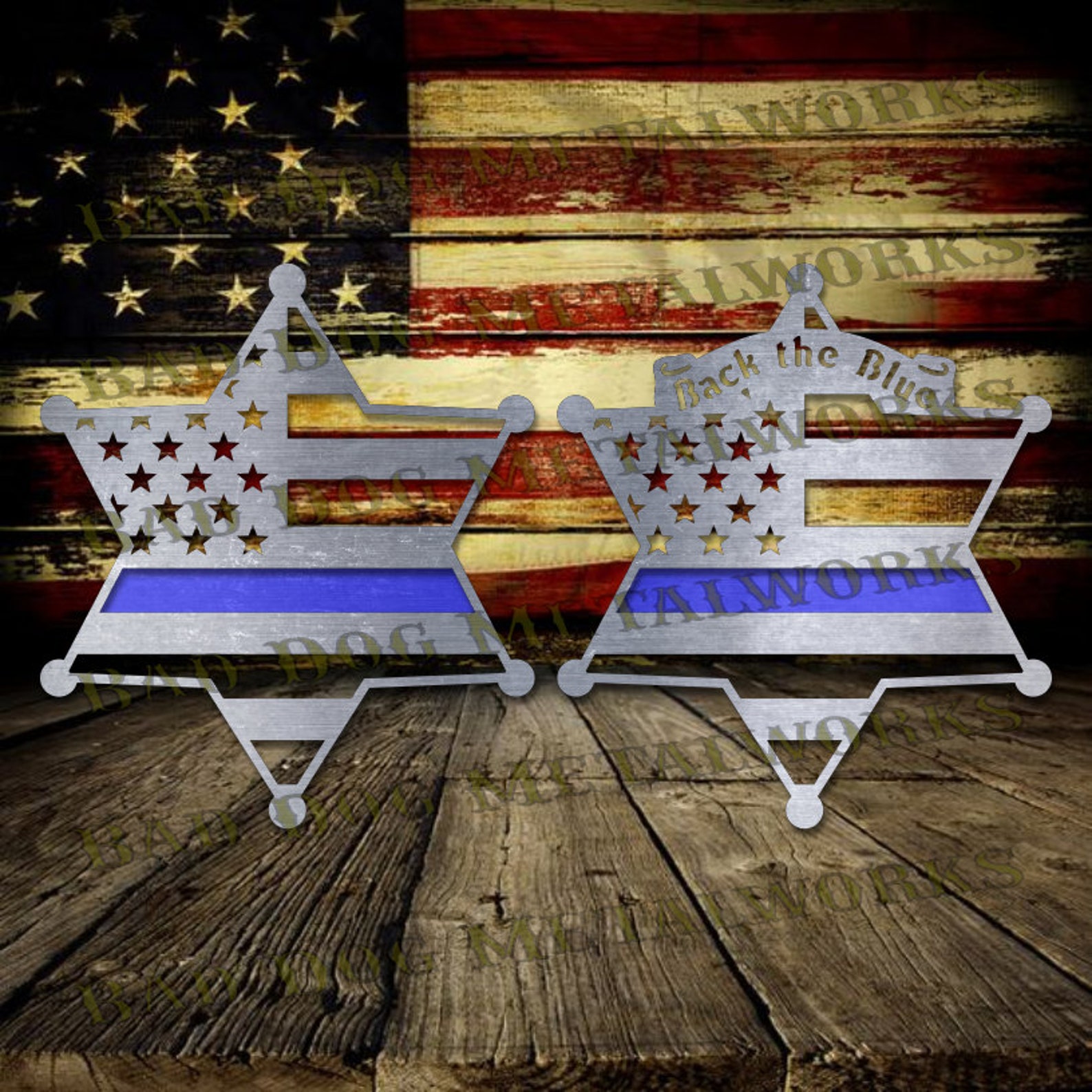 Six Point Sheriff Star Badge Flag Dxf/svg - Bad Dog Metalworks Digital ...